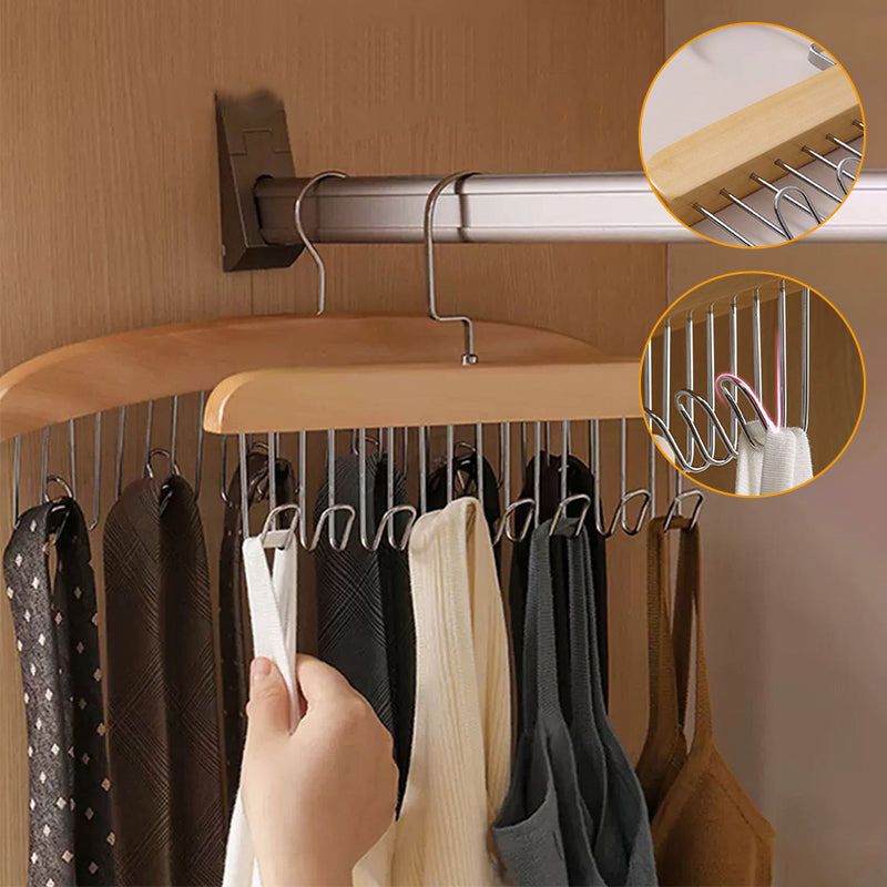 Wooden multi-hook hanger for elegant storage – MINOPIA